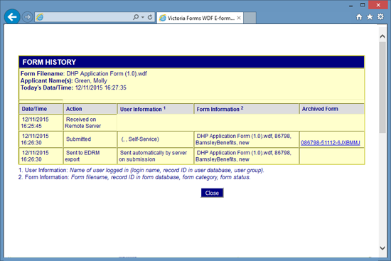 Enterprise Forms Server – Victoria Forms