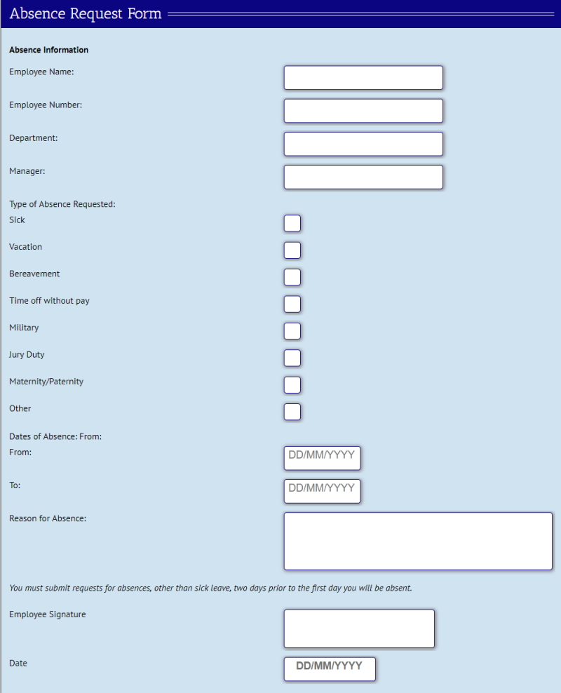 Human Resources – Victoria Forms