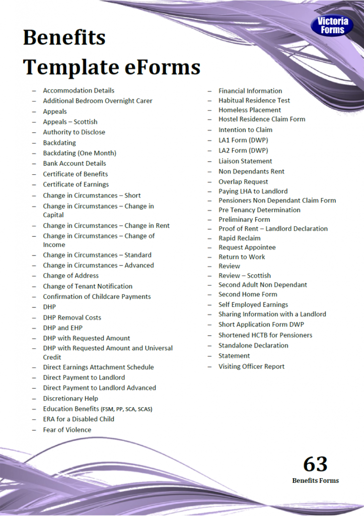 Benefits – Victoria Forms